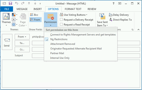 Internal Message Classifications visible in Outlook | EighTwOne (821)